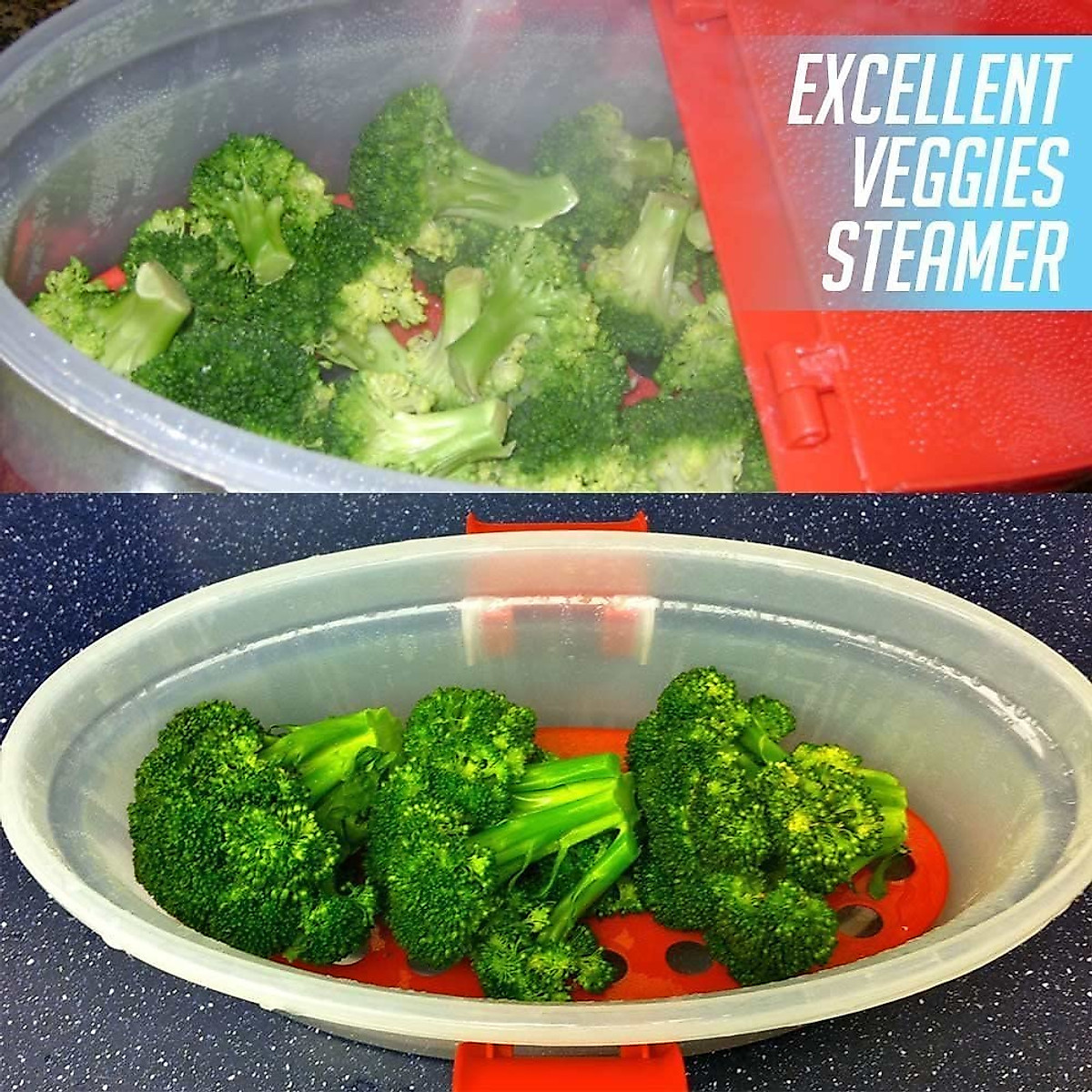 MOCHEE Microwave Pasta Boat with Strainer Pasta Cooker for Pasta, Rice, Vegetables, Chicken