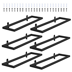 OFILLES 6 Pcs Black Wine Racks Wall Mounted, Wall Wine Bottle Holder Display, Metal Hanging Wine Rack Organizer for Beverages/Liquor Bottles Storage