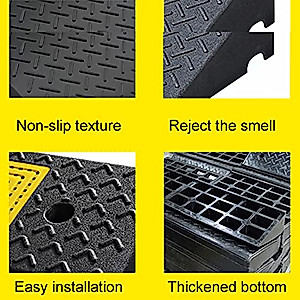 Rubber Curb Ramp, Heavy-DutyCapacity Threshold Ramps, Duty Door Step Ramp For Wheelchairs, Mobility Scooters And Power Chairs, Driveway Curb Ramp With Slip-Resistant ( Size : 50*100*19cm(19.6*39.3*7.4