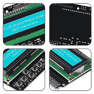 4Pcs LCD1602 Keypad Shield Module 4.5-5.5V LCD 1602 Display Expansion Shield Board Blue Backlight