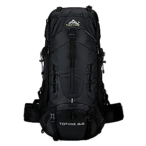70L Large Camping Hiking Backpack , Lightweight Nylon Trekking Rucksack,For Men Women Outdoor Large Capacity Sports Mountaineering Backpack Climbing Travel Waterproof Daypack, Black