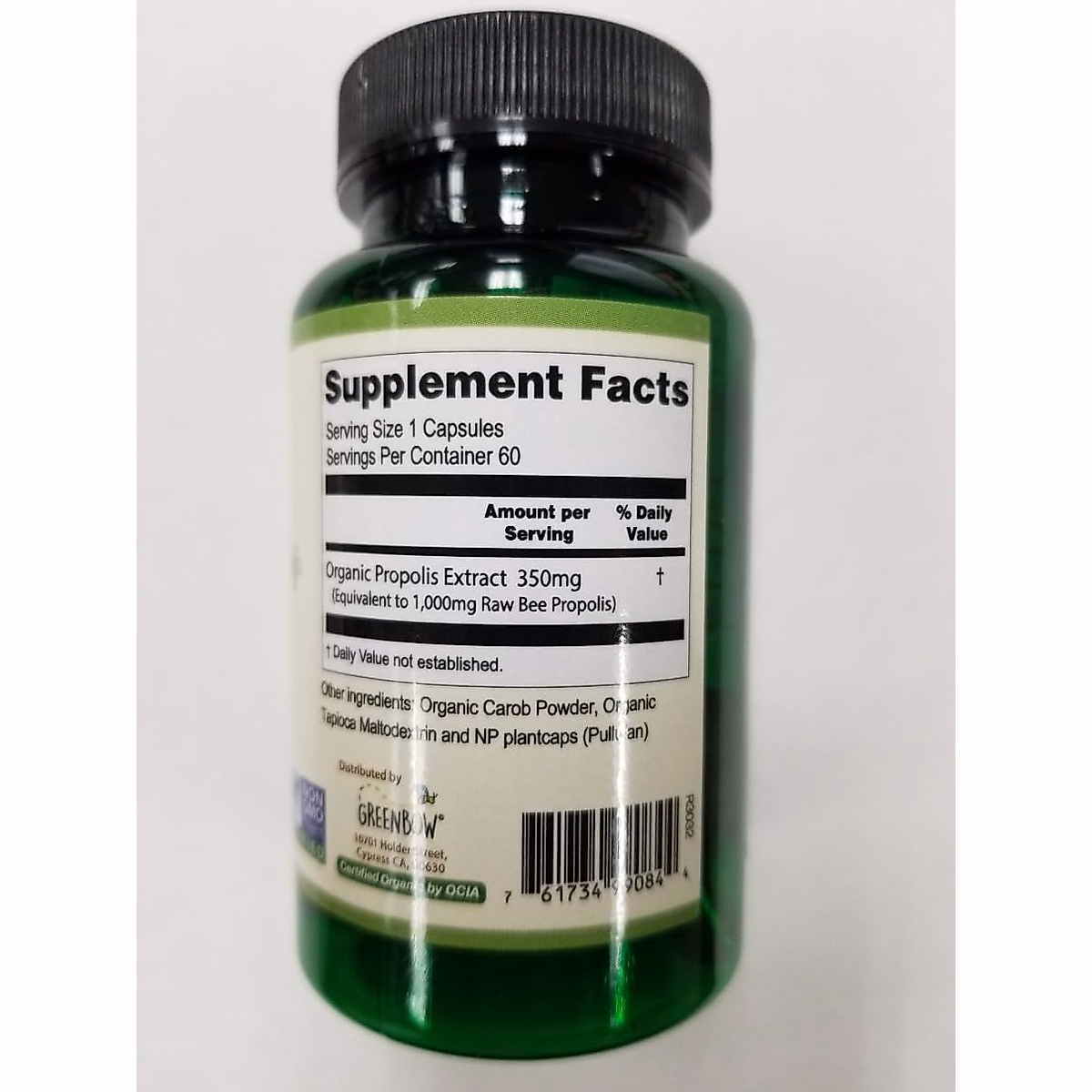 Greenbow Propolis 1000mg_NonGMO Made with Organic Propolis_60 Capsules_VEGAN CAPSULES