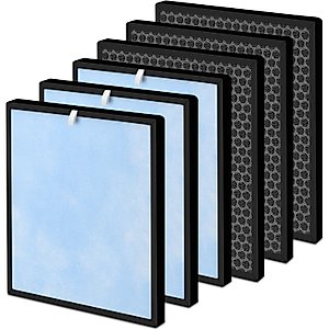 HSP001 Replacement Filter 3 Sets Compatible with HATHASPACE Smart HSP001 Air Purifier,4 Stage Filtration of Fine Pre-Filter, Activated Carbon, Cold Catalyst and H13 True HEPA Filter
