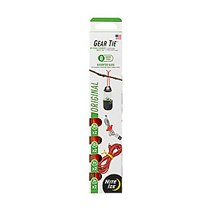 Nite Ize Original Gear Tie - Assorted Length Reusable Rubber Twist Tie - Reusable Gear Ties - Electric Cord Organizers - Twist Ties for Cords - Reusable Zip Ties - Assorted Colors & Sizes, 8 Pack