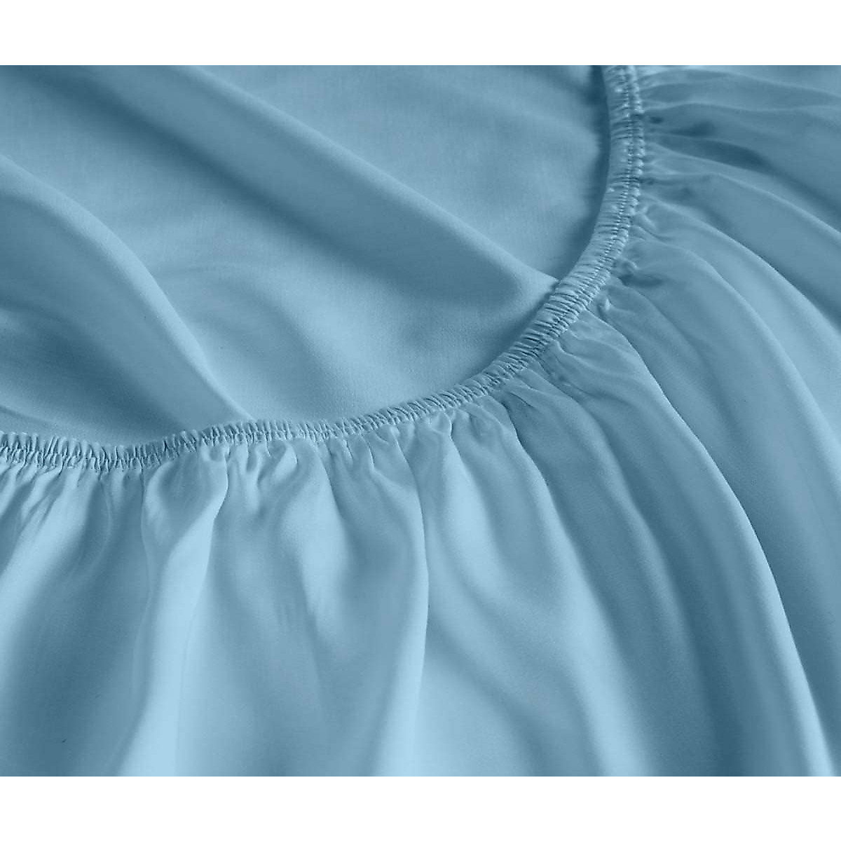 Split King Sheets For Adjustable Bed,Sheets Set with 2 Twin-XL Fitted Sheets,Split King Sheets 5 Pcs , 100% Brushed Microfiber Split Bed Sheets to fit upto 16"Deep Twin XL Mattress (Light Blue)