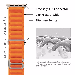 Honeystraper Alpine Loop Compatible with Apple Watch Ultra 2/Ultra Band 49mm 45mm 44mm 42mm for Men, Nylon Sport Bands Strap with Titanium G-Hook for iWatch Ultra Series 9 8 7 6 5 4 3 2 1 SE