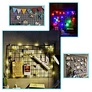 Pulatree Grid Photo Wall(Set of 2), Grid Wall Decorative Iron Rack Clip Photograph Wall Hanging Picture Wall, Ins Art Display Wall Grid 2 Packs 25.6 x17.7inch (Black)