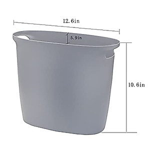 Feiupe Small Wastebasket, 2.6 Gallon Small Trash Can Bathroom Wastebasket Garbage Can for Kitchen Office Bathroom Bedroom (Pack of 2, White+Gray)