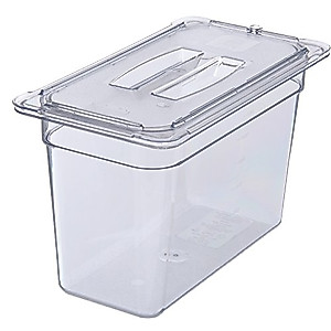 Carlisle FoodService Products 10270U07 StorPlus Third Size Polycarbonate Universal Handled Food Pan Lid, Clear