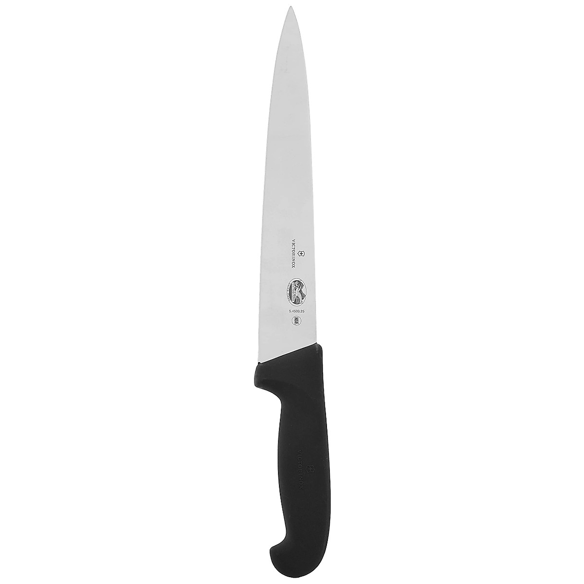Victorinox Blade1 Fibrox Pro Black Carving-Straight 10" Semi-Flexible Pointed Blade 1" Width at Handle, 10 inch, Multi