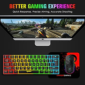 L500 Wireless Gaming Keyboard and Mouse Combo, 2200mAh Mini 61 Keys Mechanical Feeling Keyboard with Bluetooth 5.1&2.4G Wireless Dual Modes,RGB Backlit Wireless Lightweight Gaming Mouse for PC/Gamer