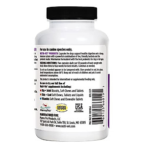 Nutri-Vet Probiotics Capsules for Dogs | Supports Digestive Health | For All Size Dogs | Promotes Healthy Immune System | Vet Formulated | 60 Count Capsules