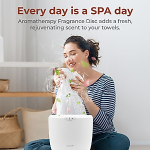 SereneLife Counter Towel Warmer Bucket - with Customized Fragrance for Spa and Bathroom, Luxury Towel Heater, Auto Shut off, Fits 1 large Towel, Blanket, Bathrobe, PJs (Black)