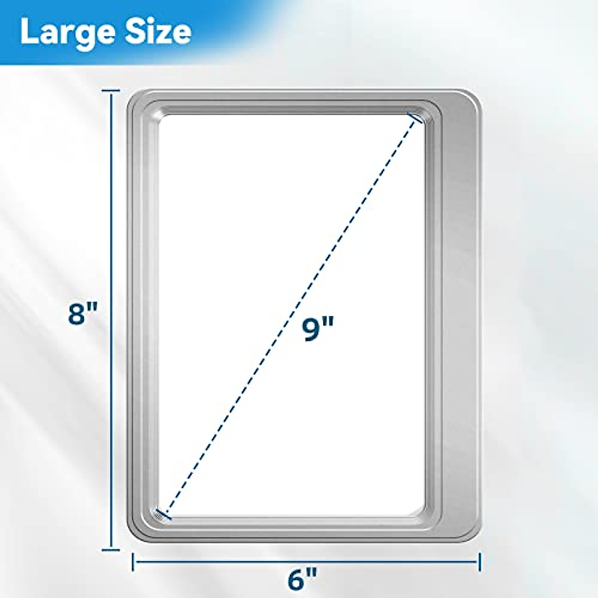 NZQXJXZ 5X Magnifying Glass for Reading, Large and Lightweight Magnifier Provide Full Book Page Viewing Area Perfect Handheld Magnifier for Reading Small Prints and Low Vision Person Silver