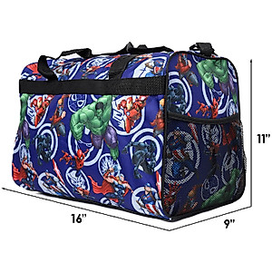 Marvel Duffel Travel Bag Spider-man Thor Hulk Iron Man All Over Print (Avengers)