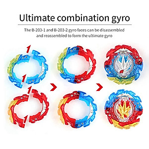 Bay Battle Top B-203 Helios Hyperion Ultimate Fusion DX Set Booster Superking Battling Tops Gaming Spinning Top Toys Starter High Performance 4D Bey with Burst String LR Launcher & Grip (B-203)
