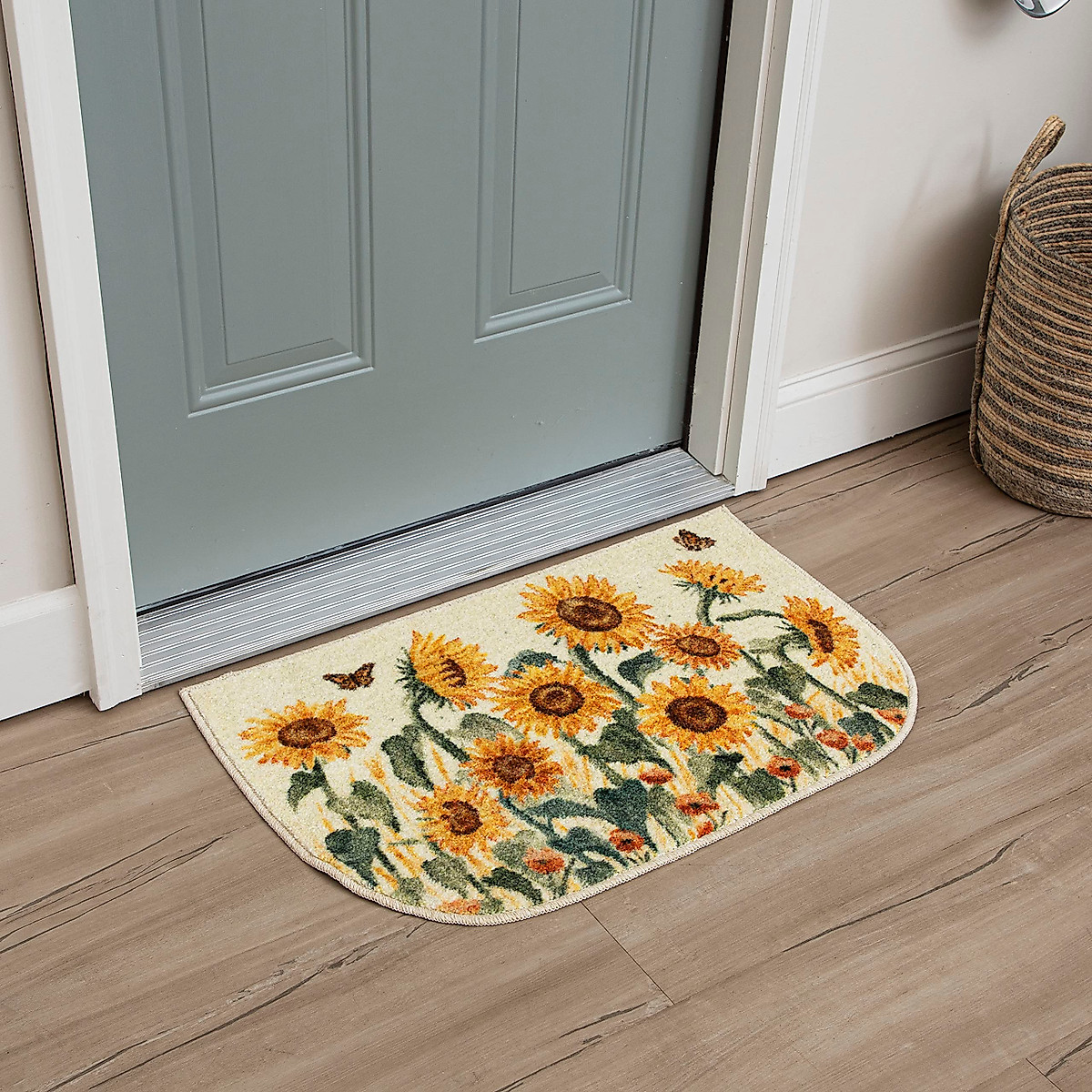 Mohawk Home Fall Sunflowers Casual Floral Golden Yellow 1' 8" x 2' 6" Kitchen Mat Perfect for Living Room, Dining Room, Office