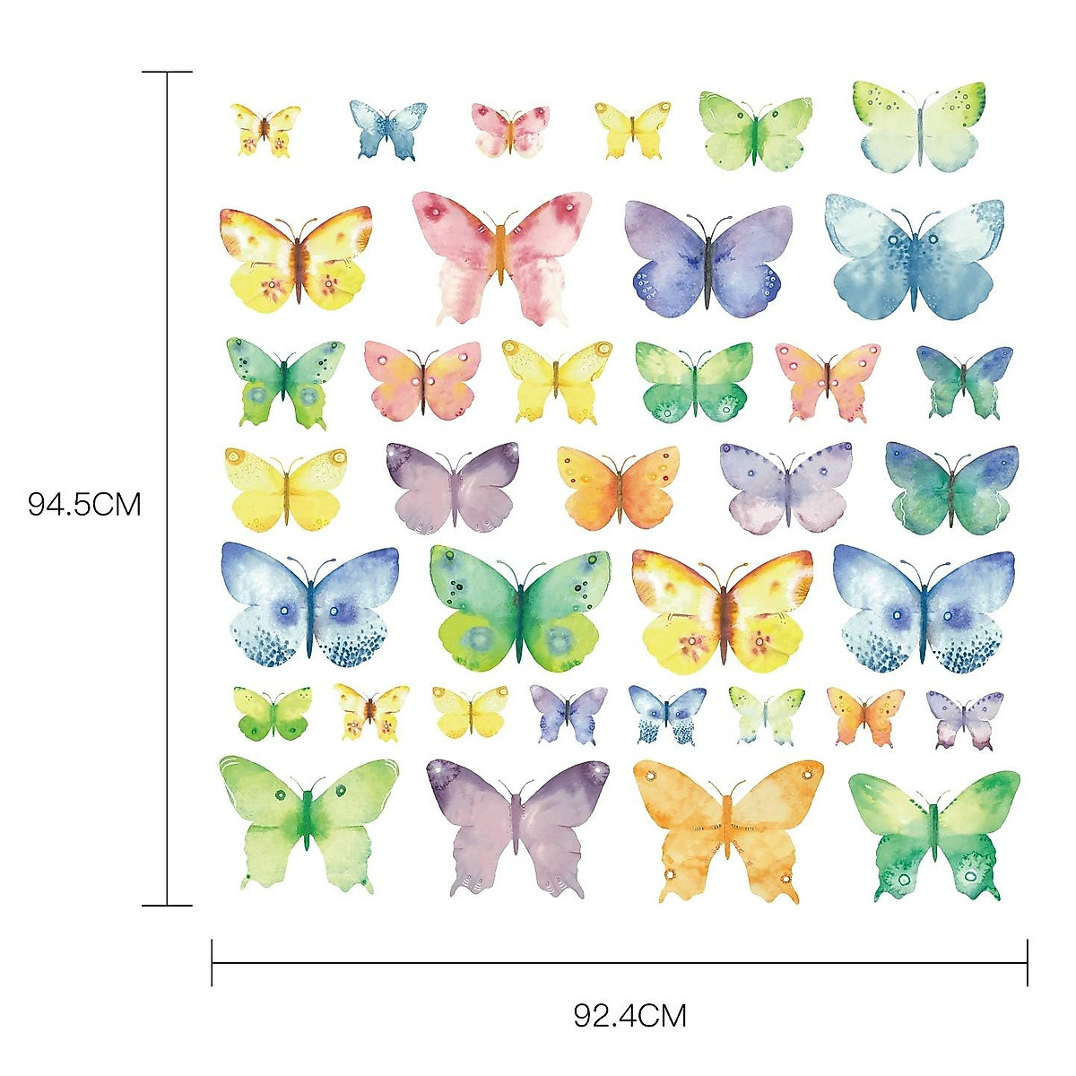 Kath and Cath Butterfly Wall Stickers Butterfly Wall Decals Wall Decor Removable for Girls Kids Nursery Bedroom Living Room