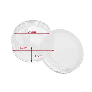 BeyBoss 50Pcs Mini Cosmetic Jar with Lids Clear Small Sample Pots Empty Travel Containers for Cosmetic Nails Creams Lipsticks Ear Studs(2.5g/2.5ml)