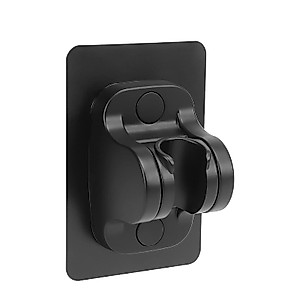 NearMoon Self Adhesive Shower Head Holder-Adjustable Handheld Shower Holder NO Drilling Wall Mount Waterproof (1 Pack, Matte Black)