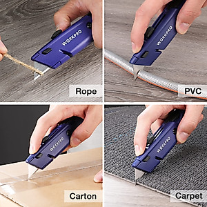 WORKPRO 2-in-1 Folding Knife & Box Cutter with 23pcs SK5 Blades Extra