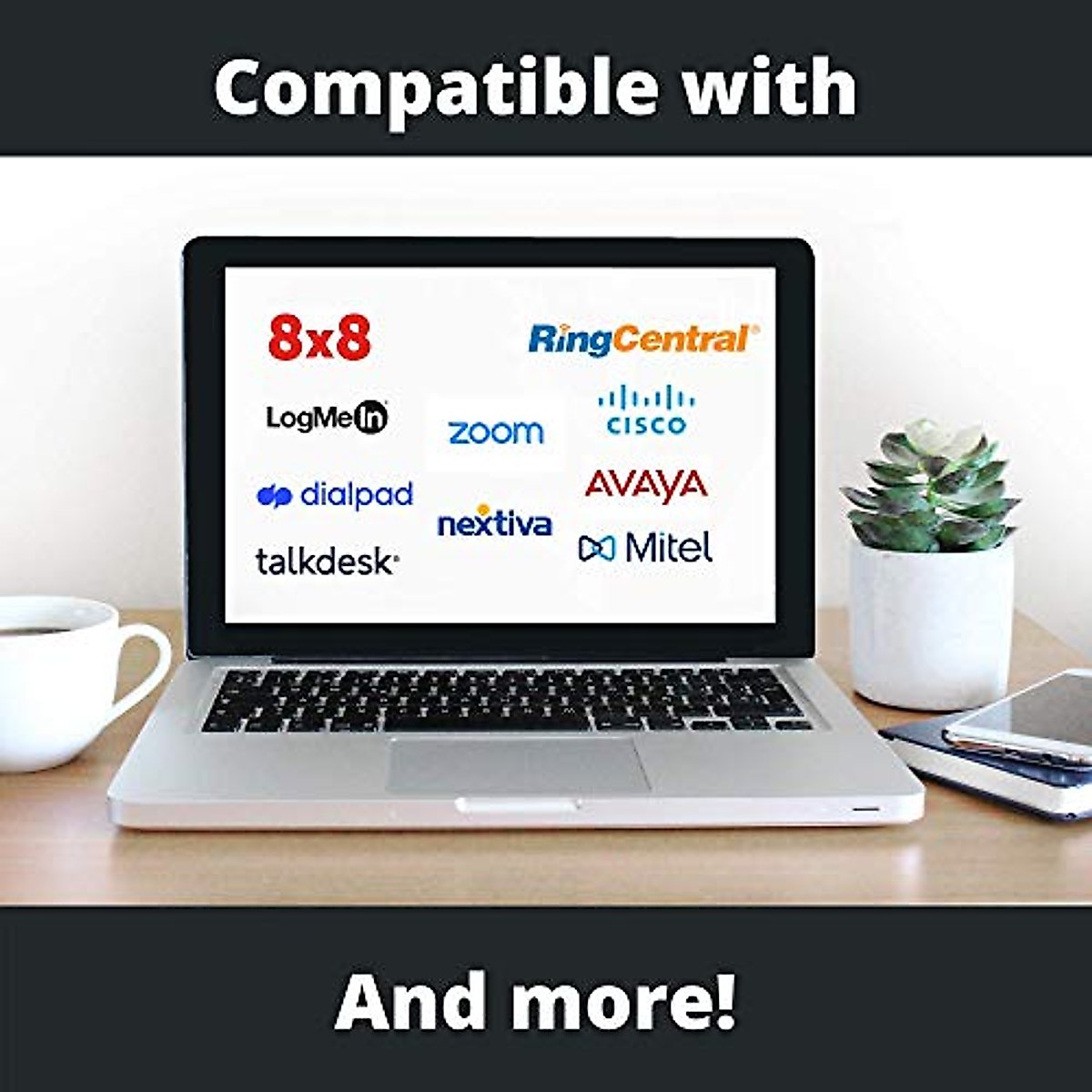 Discover D722U Noise Reducing USB Wired Headset | Compatible with Computer Softphone Apps Like RingCentral, Teams, Zoom, Google, GoTo, Cisco and More
