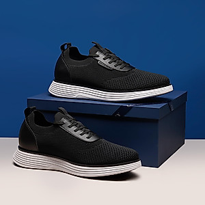 Bruno Marc Men's Mesh Dress Sneakers Casual Business Oxfords Comfortable Shoes, Black White, Size 12, SBOX2317M