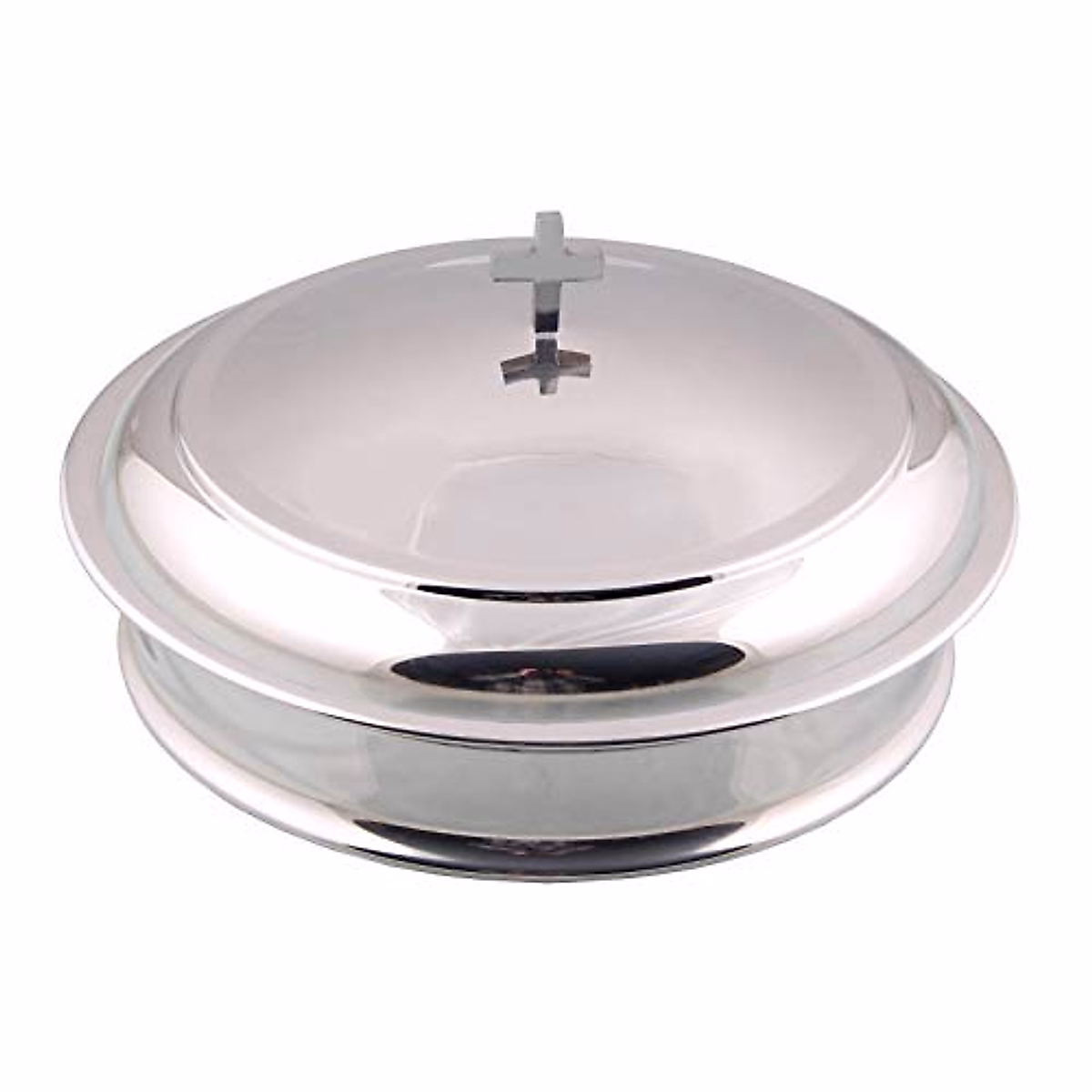 Communion Ware 3 Holy Wine Serving Trays with A Cover - Stainless Steel (Mirror/Silver) Premium Communion Trays for Churches Communion Supplies Church Communion Ware Sets