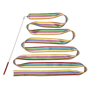 Cintrio Twirling Baton Bag Case with Adjustable Shoulder Strap - Pink Sparkle Case for Majorette Marching Dance Batons - Complete with Rainbow Dance Ribbon Streamer