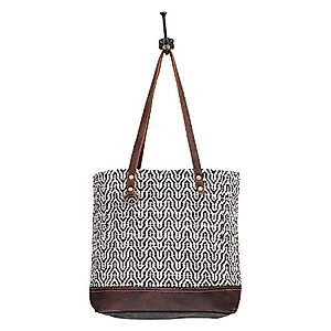 Myra Bag Blissy Upcycled Canvas & Leather Tote Bag S-1594