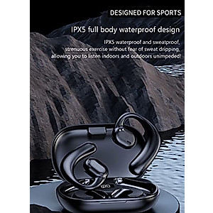TEDATATA Bluetooth Headphones Bone Conduction Headphones Wireless Bluetooth Ear Hanging Digital Display Sports Headphones…