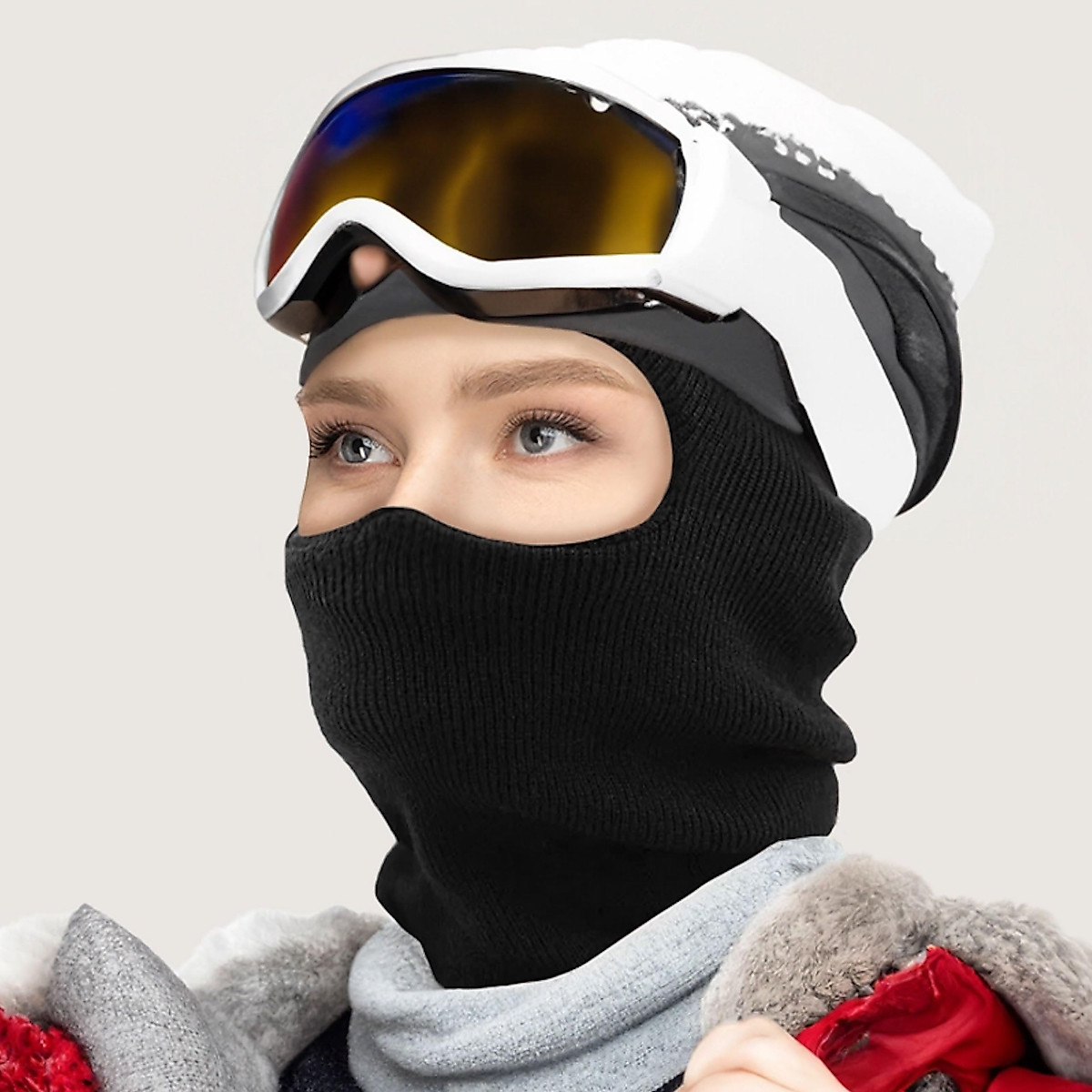 The Hat Depot Made in USA Unisex Ski Mask Winter Hat (Black)