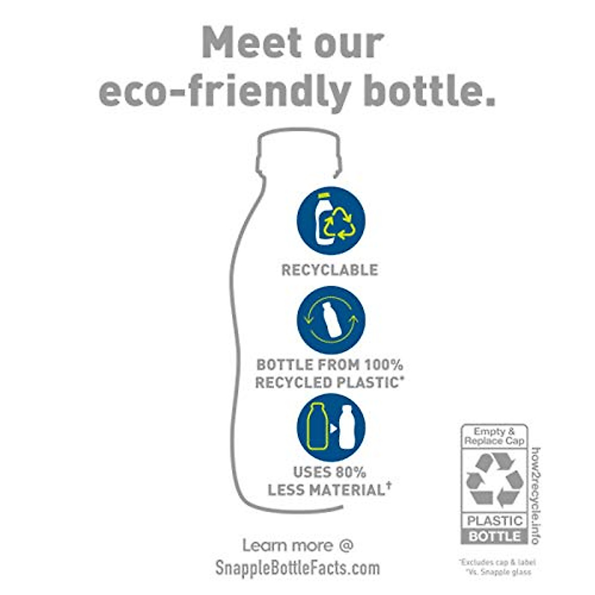 Snapple Kiwi Strawberry, 16 fl oz recycled plastic bottle, 6 pack