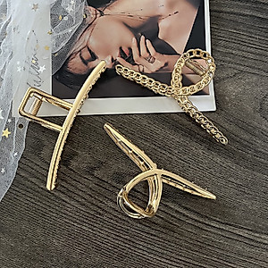 Mehayi 3 PCS Metal Large Hair Claw Clips for Thick Heavy Hair, Big Non-Slip Hair Catch Barrette Jaw Clamp, Strong Hold Claw Barrettes for Long Hair, Fashion Hair Styling Accessories for Women Girls