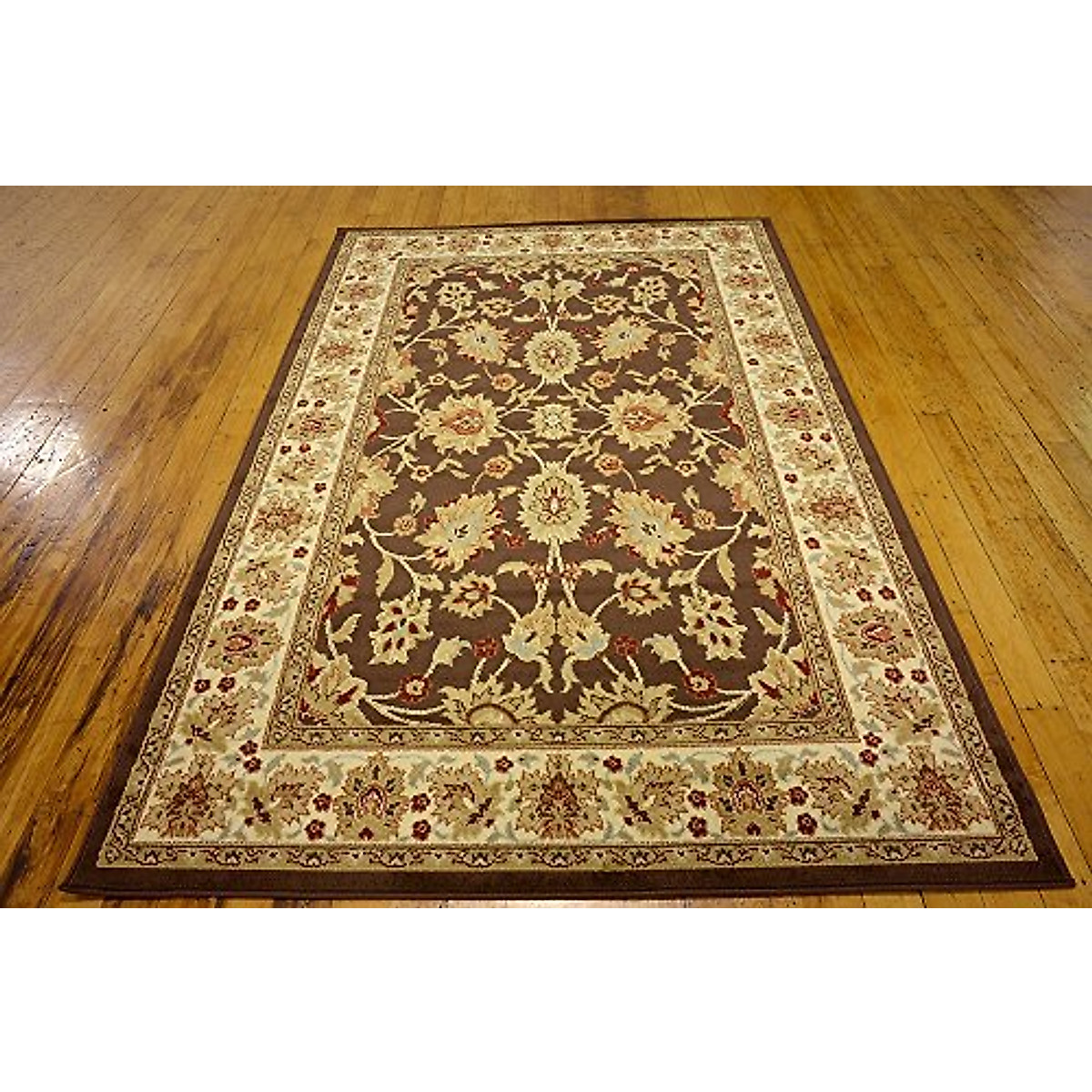 Unique Loom Voyage Collection Traditional Oriental Classic Intricate Design Area Rug, 5' 3" x 8' Rectangle, Brown/Cream