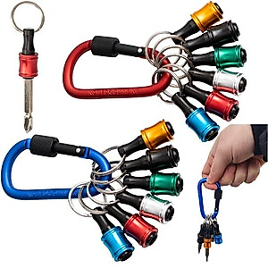 Bit Holder Keychain 2 x 6 PCS - Convenient Drill Bit Holder & Screwdriver Bit Organizer for DIY Enthusiasts - Portable, Easy-Access Design for Organized & Handy Bits - Perfect for On-the-Go Tasks