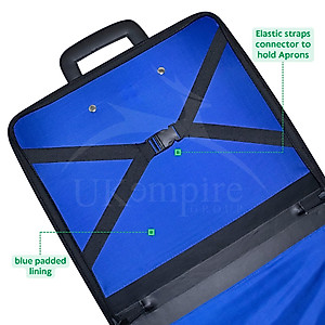 Masonic Master Mason Apron Case – Machine Embroidered (Black Leather), MM Provincial Size | Freemason Carrying Bags (Silver Emblem)