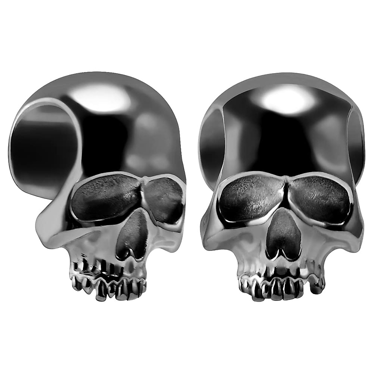 ERKUOO 2PCS Skull Ear Weights Hangers for Stretched Dangle Ears Gauges Gothic Ear Plugs Body Piercing Punk Tunnels Jewelry 5/8"