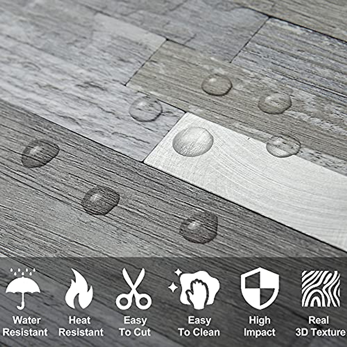 DICOFUN 10-Sheet Peel and Stick Backsplash Wall Tile, PVC Kitchen Backsplash Peel and Stick in Distressed Wood, 9.4 sq.ft