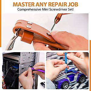 6PC Magnetic Small Screwdriver Set - Flathead and Phillips Micro Head Mini Screwdriver Set Precision CRV Eyeglasses Watches Electronics Computer Repair Kit Cool Gadgets Tool Gifts for Men