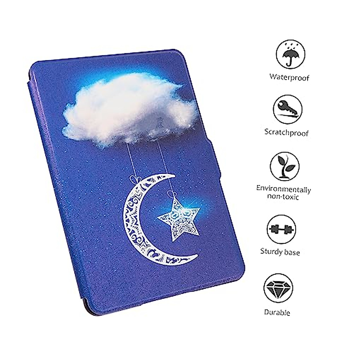 Mikikit Electronic Products 3 pcs Leather case Paperwhite Accessories Universal Holster ereaders E- car Reader auto Sleep case Universal Protection fold Car Holster