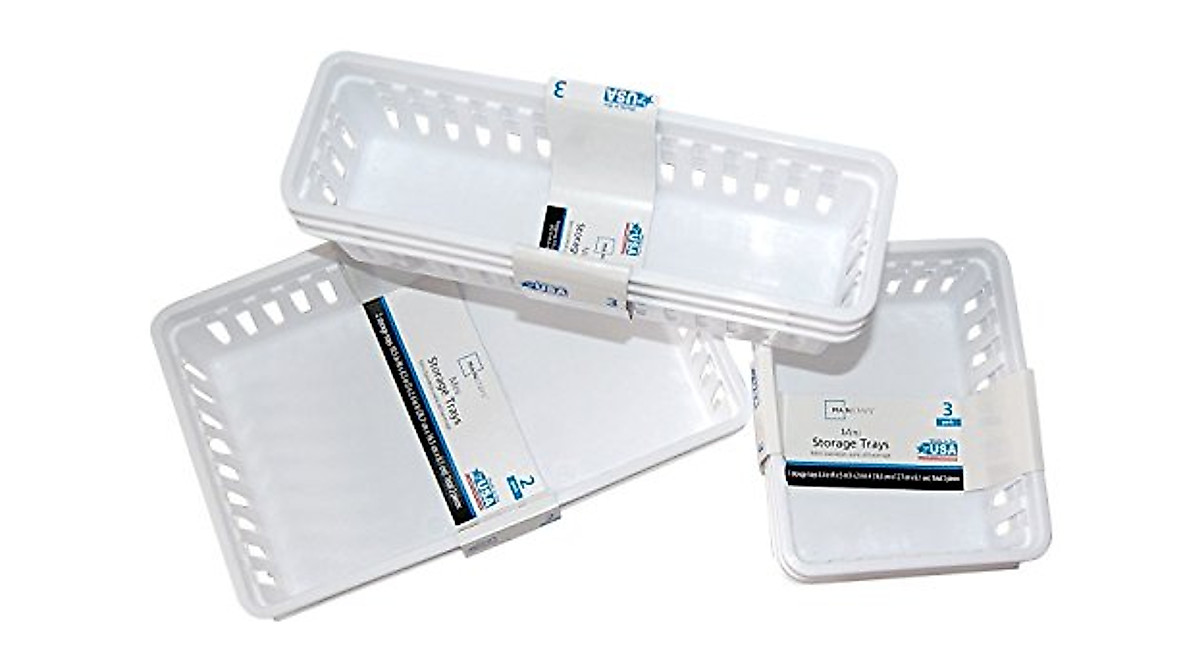 FriendShip Shop Plastic Storage Trays Set - Multi-Size Organizers