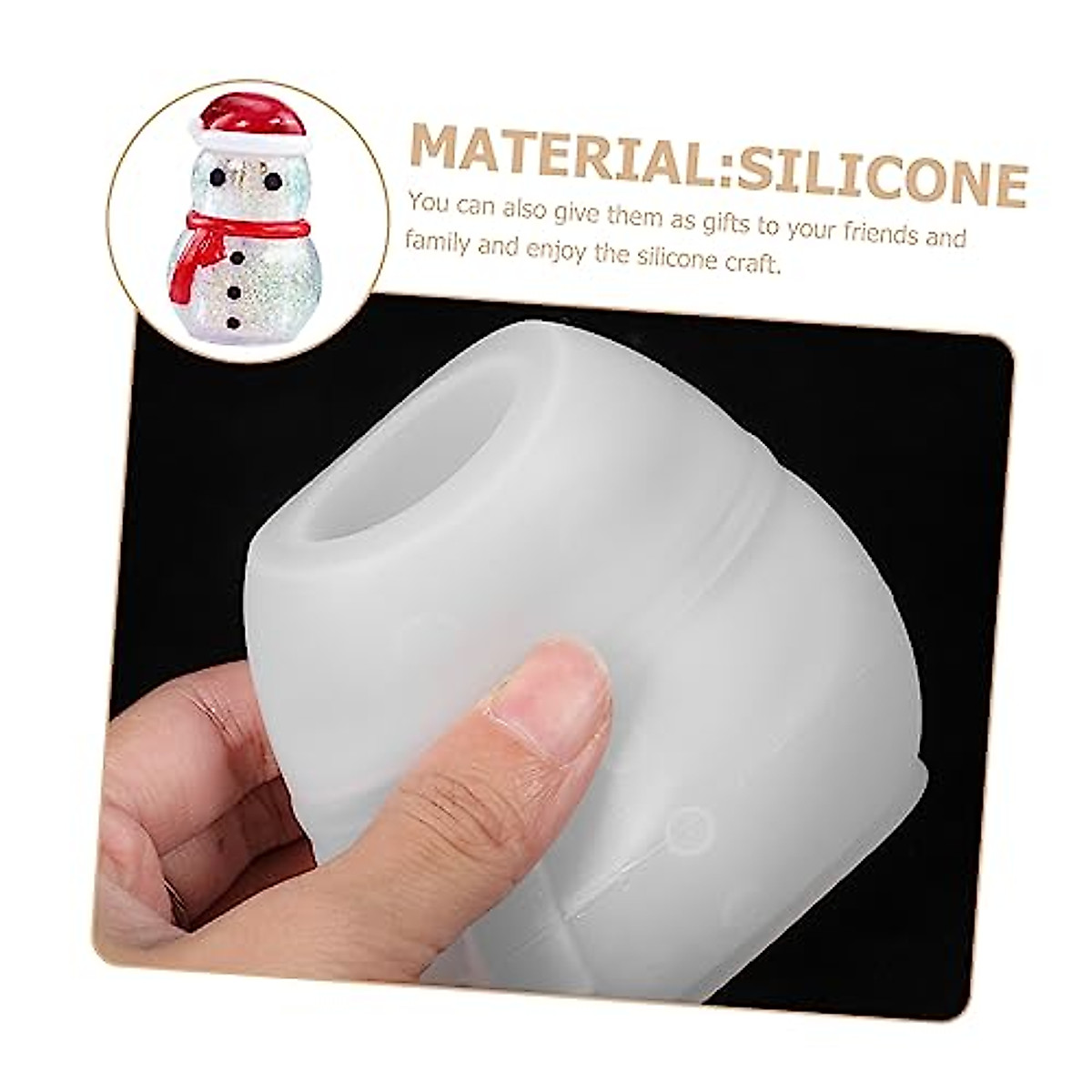 FAVOMOTO Resin Jar Molds 4 Sets Snowman Jar Mold Snowman Storage Holder Epoxy Resin Moulds Resin Tray Molds Jewlery Holder Stencils for Crafts Silicone Mold with Lid Snowman Mold