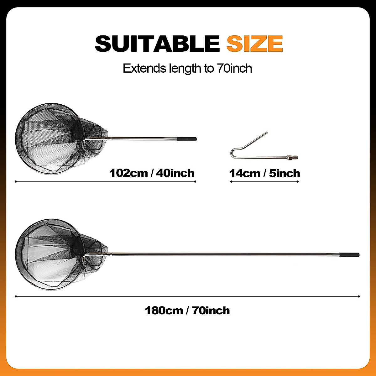 Animal Catch Net Pole Trap Tool Chicken Catcher Leg Hook Catching Kit Animal Control Capture Pole Cat Bird Poultry and Small Animals Trapping Net