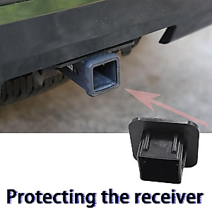 BESULEN Trailer Hitch Cover, Heavy Duty Trailer Rubber Hitch Cover Tube Cap, Car Pulling Hook Dust Plug Square Mouth Protector, Univeisal Vehicle Exterior Accessories for Most Cars