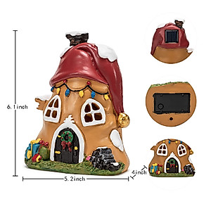 Solar House Statue Outdoor Garden Lights House Garden Sculptures Solar LED Light Decorations