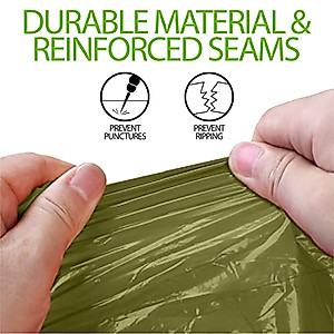 FosPower Emergency Rain Poncho [4 Pack] [Retains 90% Body Heat] Reusable Weather Resistant Raincoat for Men, Women, Adults, Camping, Hiking, Emergency Supplies & Survival Kits (Green + Orange)