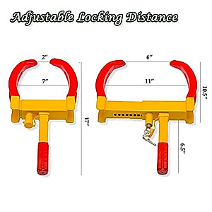Zento Deals Security Tire Clamp - Heavy Duty Anti- Theft Vehicle Wheel Lock for Car Trailer