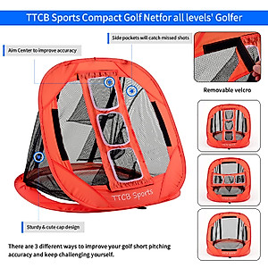 Pop Up Golf Chipping Net, Chipping Net Golf Target Removable, 1 Golf Net with 2 Hitting Mats and 16 Training Balls, Indoor/Outdoor Golf Training Equipment, Golf Gifts for Men And Womens