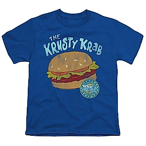 Popfunk Spongebob Krusty Krab Unisex Youth T Shirt (Medium) Royal Blue